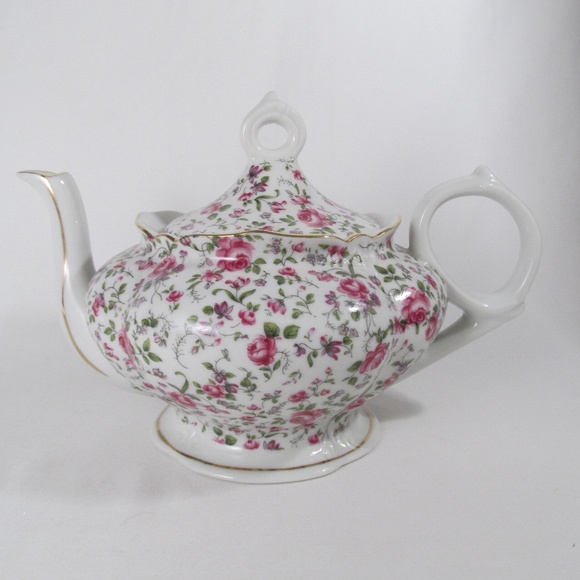 Lefton | Accents | Lefton Musical Teapot Porcelain Pink Rose Chintz ...